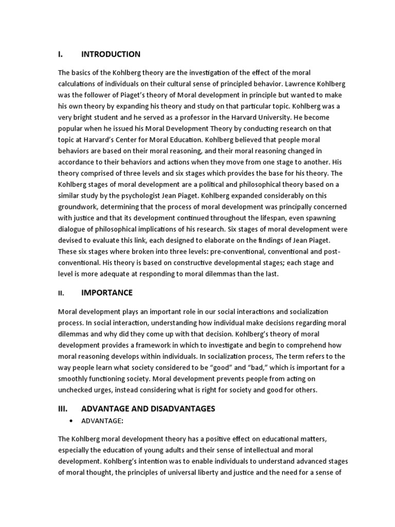 Moral Development Theory | PDF | Psychological Concepts | Behavioural ...