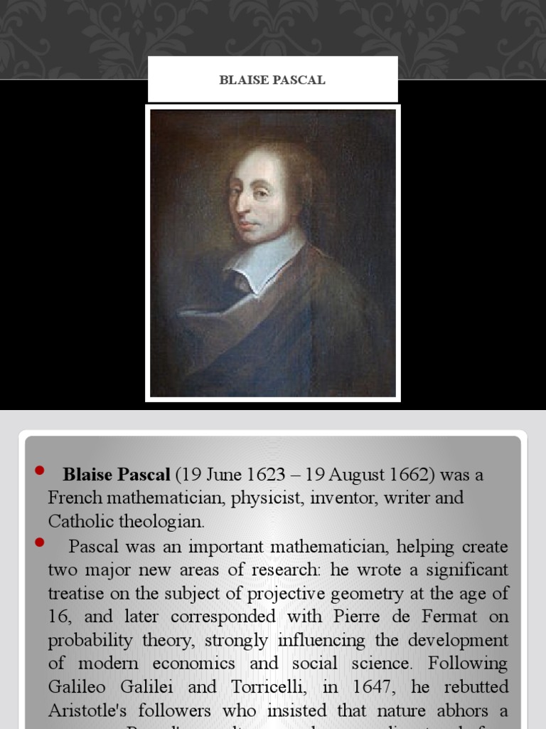 Blaise Pascal | PDF | Epistemology | Teaching Mathematics