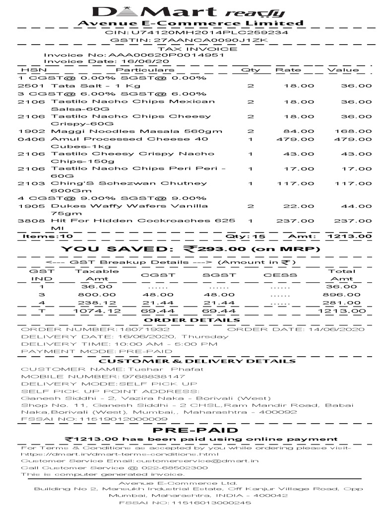 Avenue E-Commerce Limited: You Saved | PDF | Public Finance ...