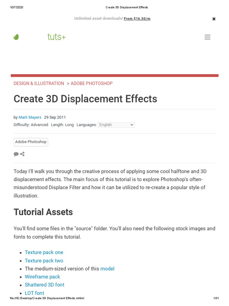 Create 3D Displacement Effects - Part1 | PDF | 3 D Computer Graphics ...