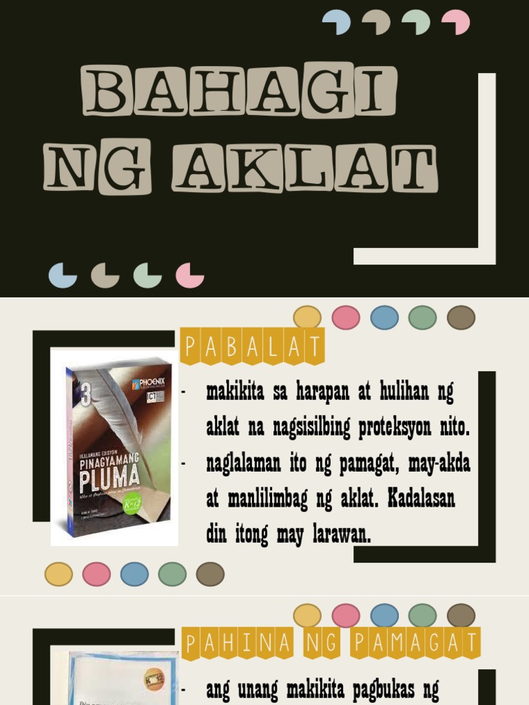 3 - Bahagi NG Aklat PDF | PDF