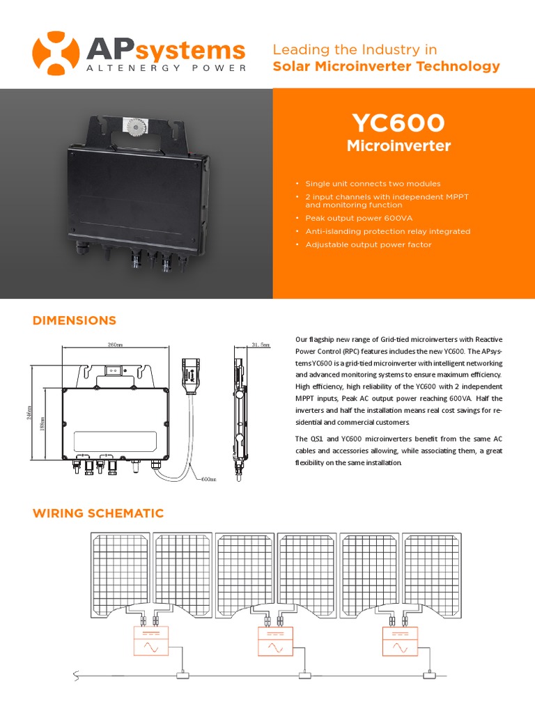 APsystems YC600 2019 10 EN | PDF | Alternating Current | Power Engineering