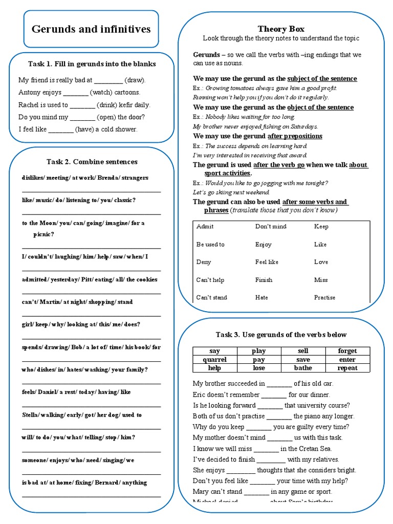 Gerunds and Infinitives Grammar Guides 1 | PDF | Verb | Morphology