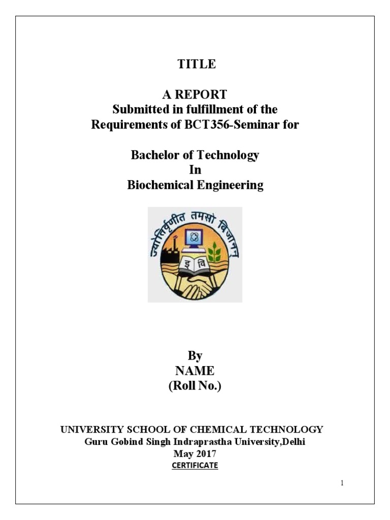 Title A Report Submitted in Fulfillment of The Requirements of BCT356 ...