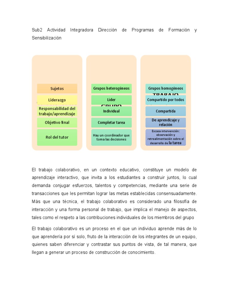 Sub2 Actividad Integradora Dirección de Programas de Formación y Sensibilización | PDF