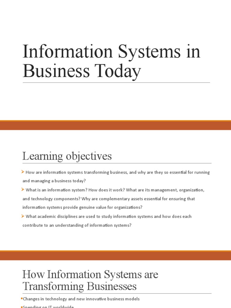 Strategic Objectives of Information Systems | PDF | Business Model ...