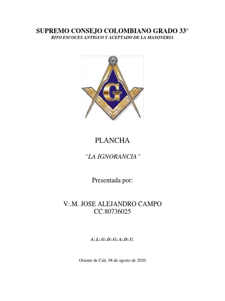 Plancha La Ignorancia Pdf Descargar Gratis Pdf Ignorancia Masonería