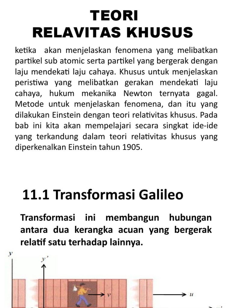 Teori Relativitas Khusus | PDF | Metode & Bahan Ajar | Sains & Matematika