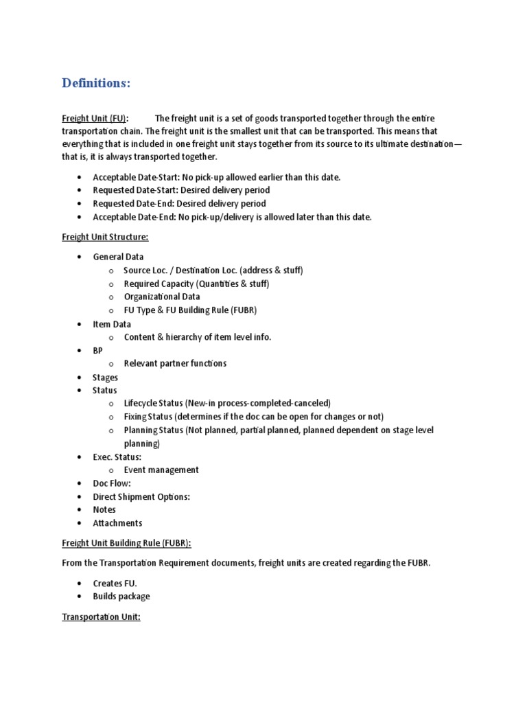 TM - Freight Unit Management | PDF | Cargo | Systems Engineering