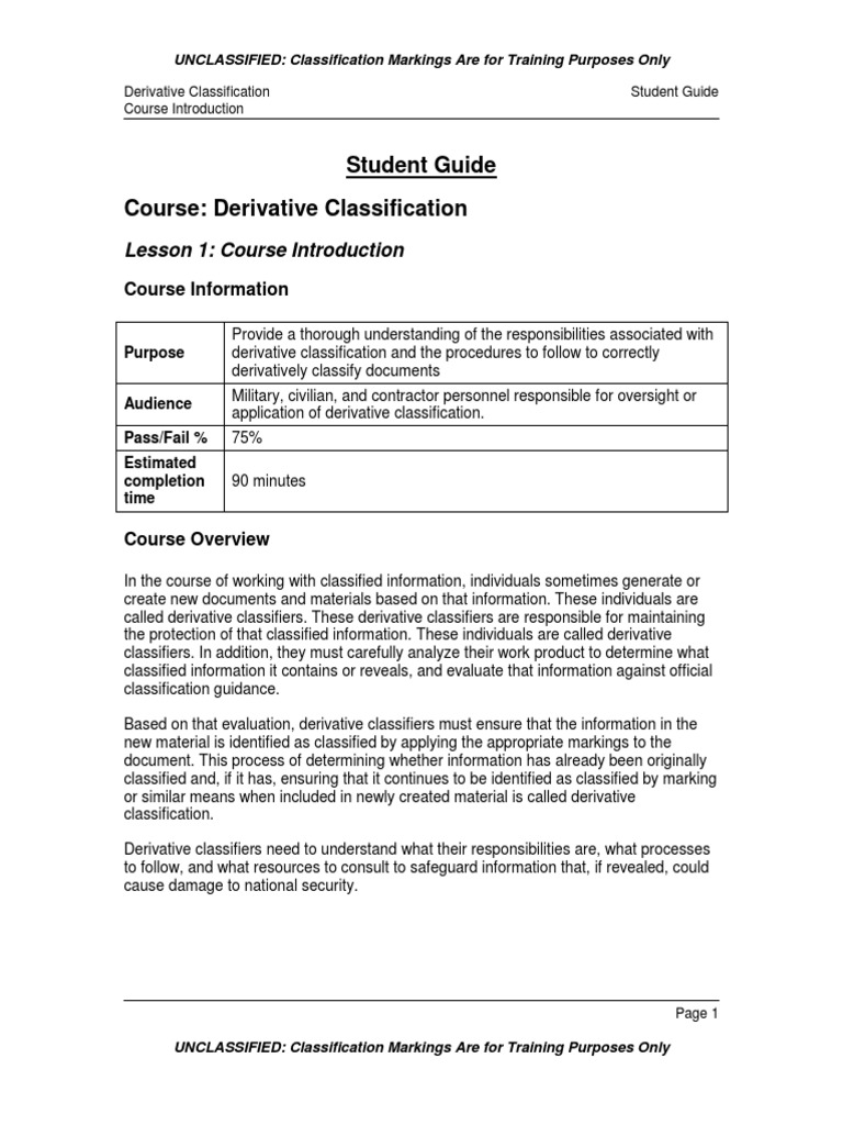 Derivative Classification | PDF | Classified Information | Classified ...