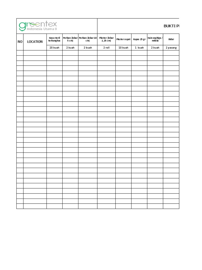 Form Kotak P3K | PDF