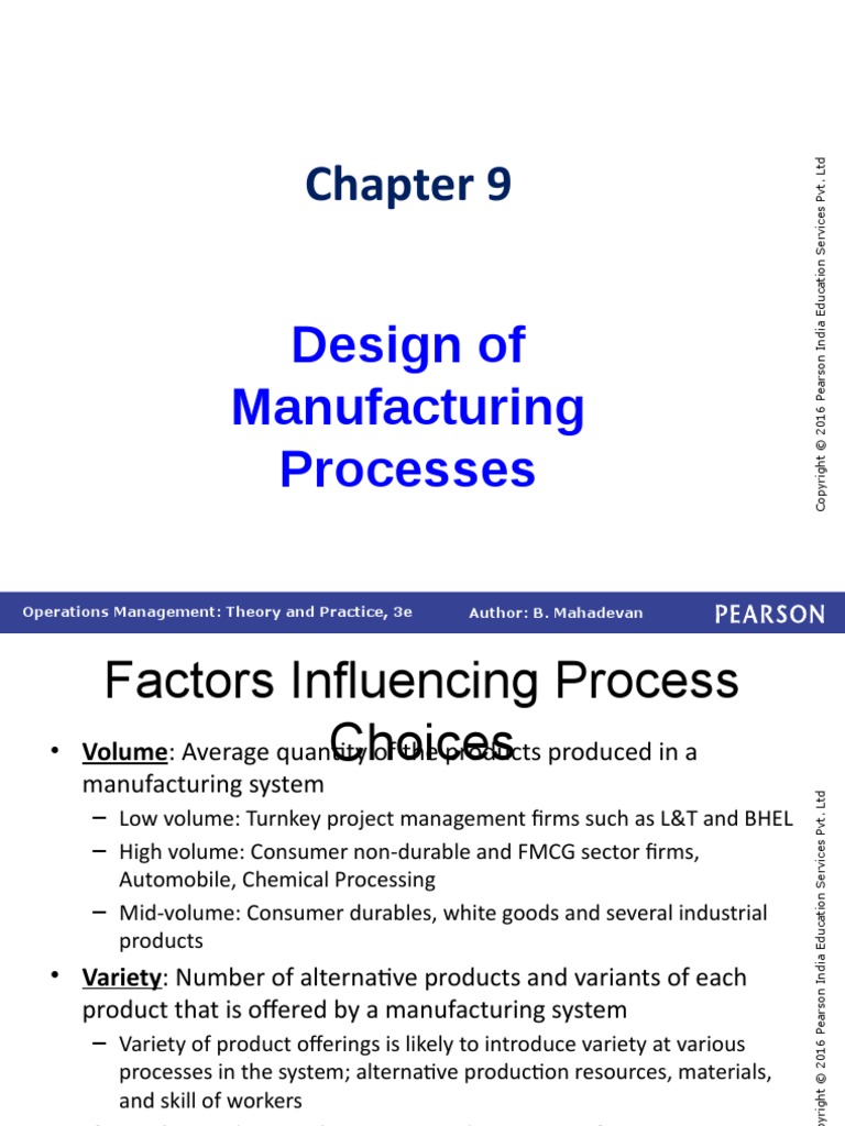 Design of Manufacturing Processes: Author: B. Mahadevan Operations ...