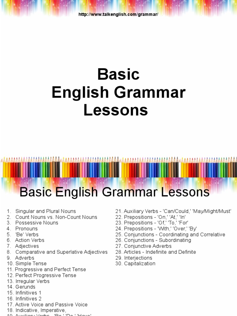 Grammr in English - Basic Lesson PDF | PDF | English Grammar | Grammar