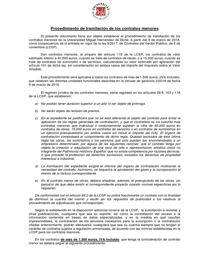 Contrato-Menor-Bueno Con Ejemplo | PDF | Presupuesto | Factura