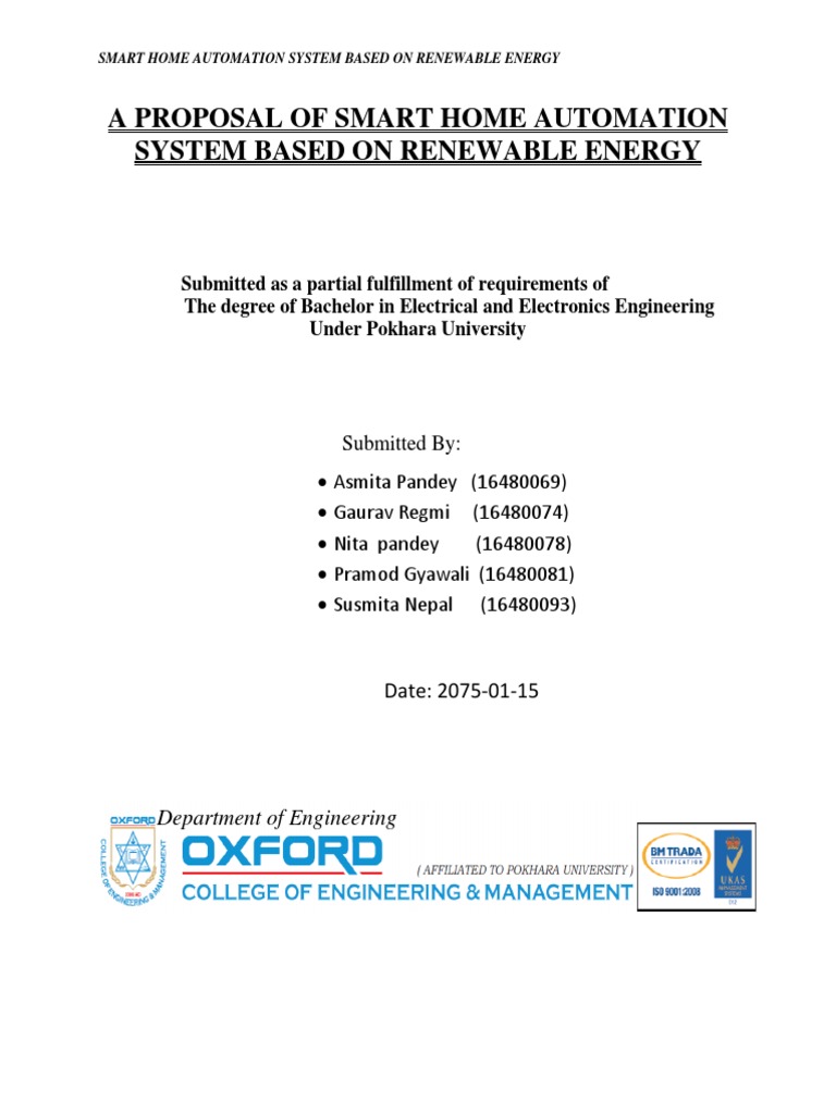 A Proposal of Smart Home Automation System Based On Renewable Energy ...