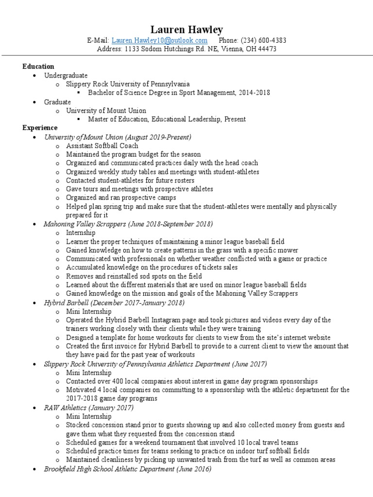 Lauren Hawley Resume 2020 | PDF | Behavior Modification | Learning