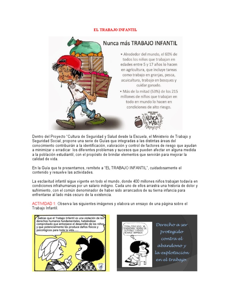Reflexiones sobre el Trabajo Infantil | PDF | Trabajo infantil | Trata ...