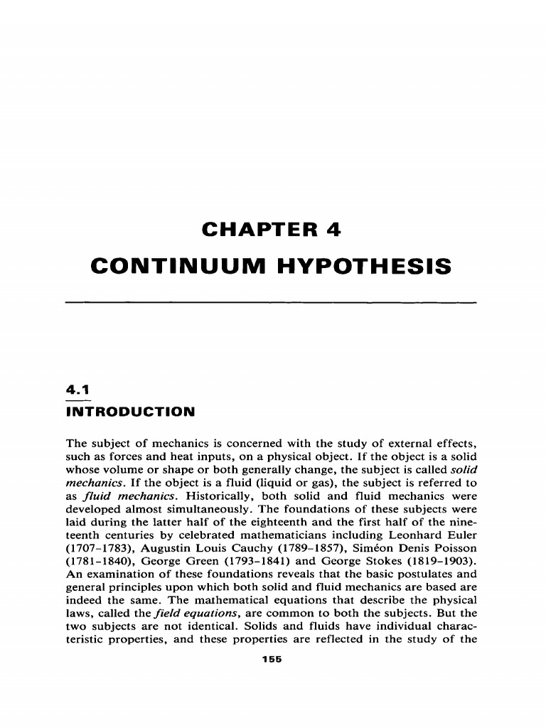 CHAPTER 4 - CONTINUUM HYPOTHESIS - 1994 - Continuum Mechanics | PDF ...