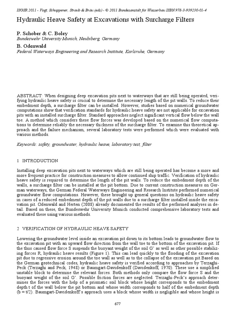 Hydraulic Heave Safety at Excavations With Surcharge Filters | PDF ...