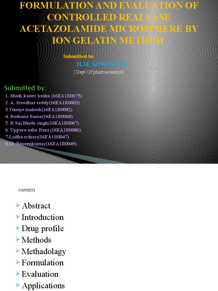 Acetazolamide PPT@ | PDF | Chemical Substances | Chemistry