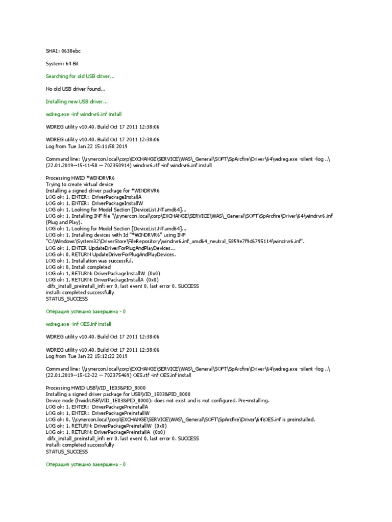 (22.01.2019 - 15-12-39 - 702392192) USB Driver Install Log | PDF | Device Driver | Computing ...