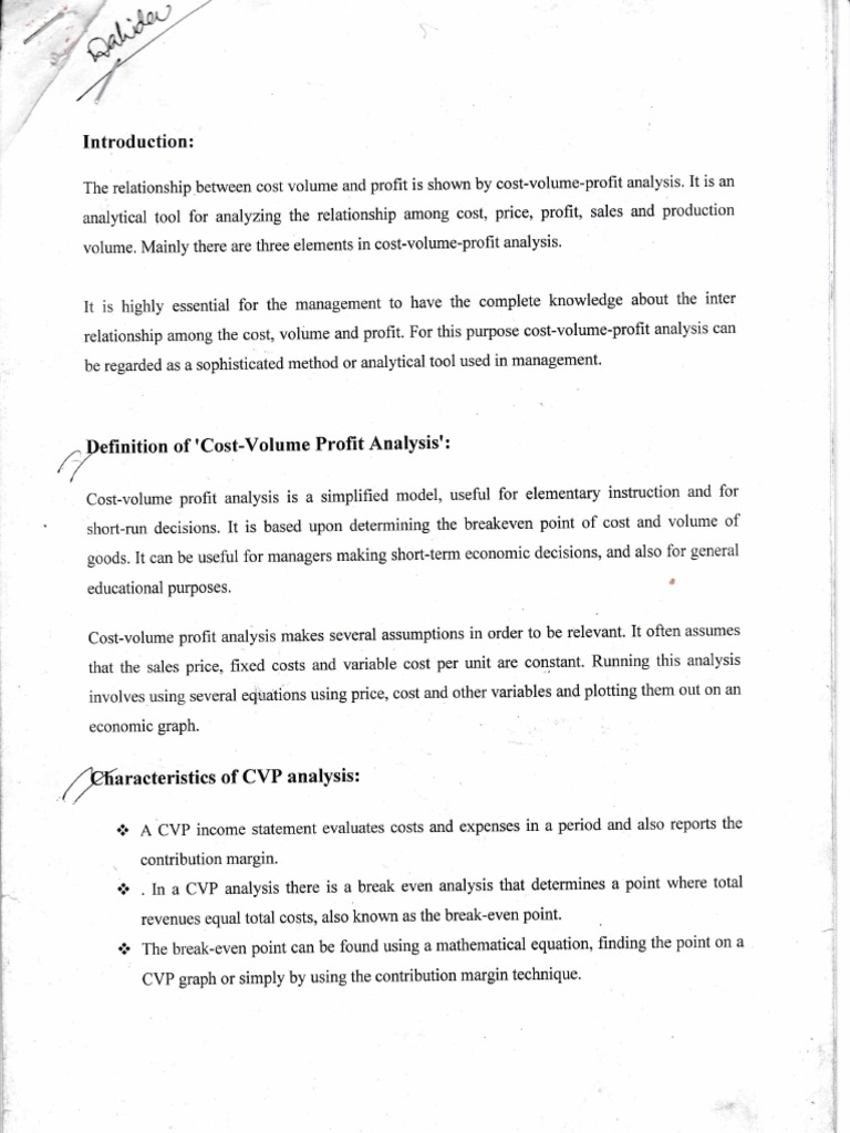 CVP Analysis | PDF | Business Economics | Business