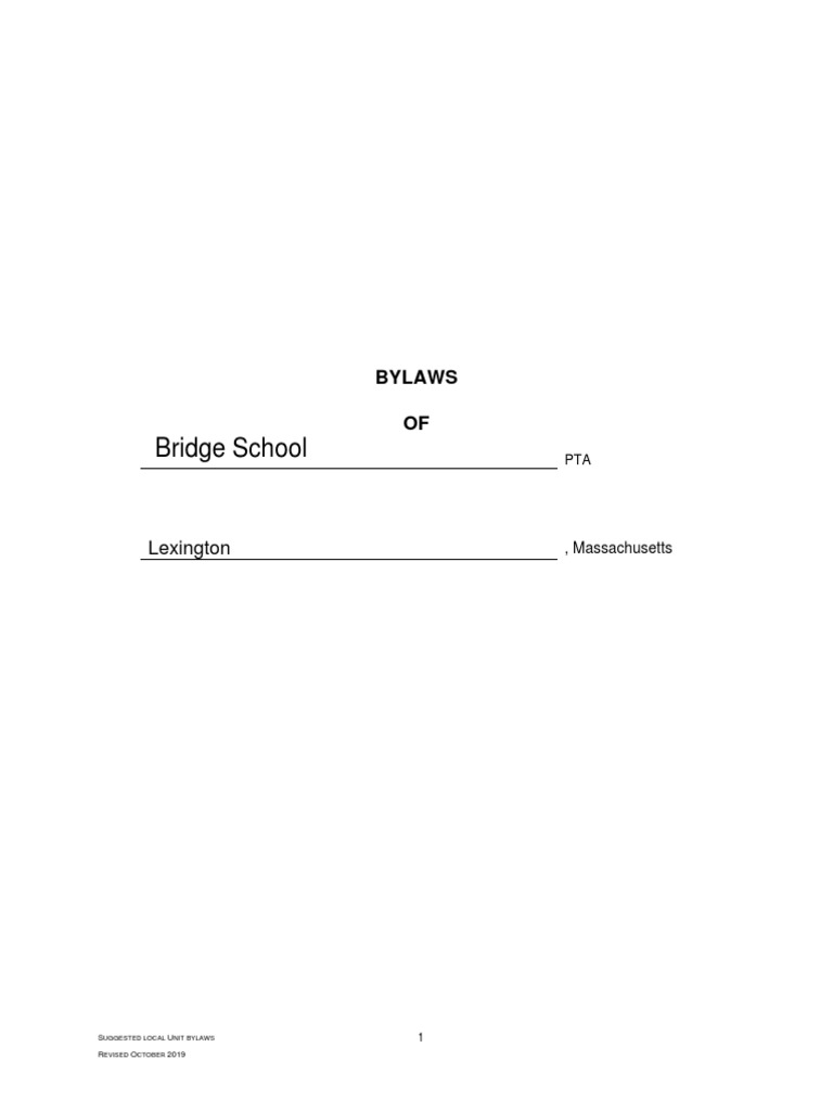 Bridge Pta By-Laws Final September 2020 | PDF | Committee | 501(C ...