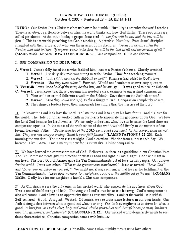 Learn How To Be Humble | PDF | Humility | Jesus