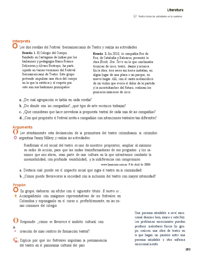 Vamos A Aprender Lenguaje 8 | PDF | Teatro | Colombia