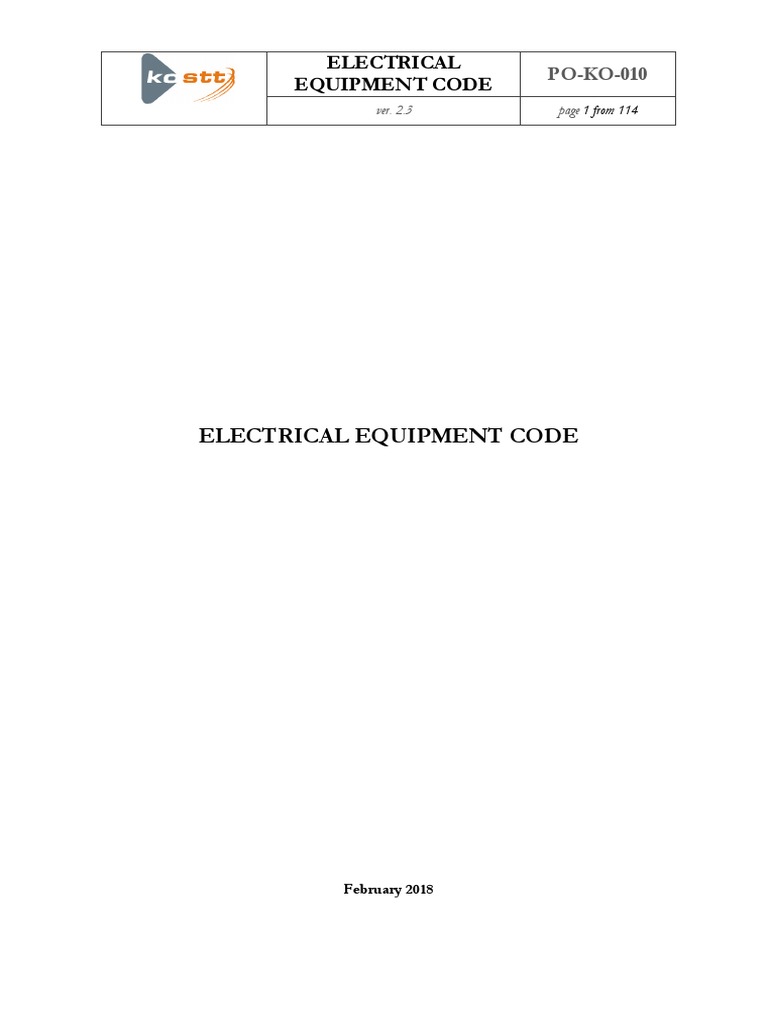 Electrical Equipment Code Overview | PDF | Electrical Substation ...