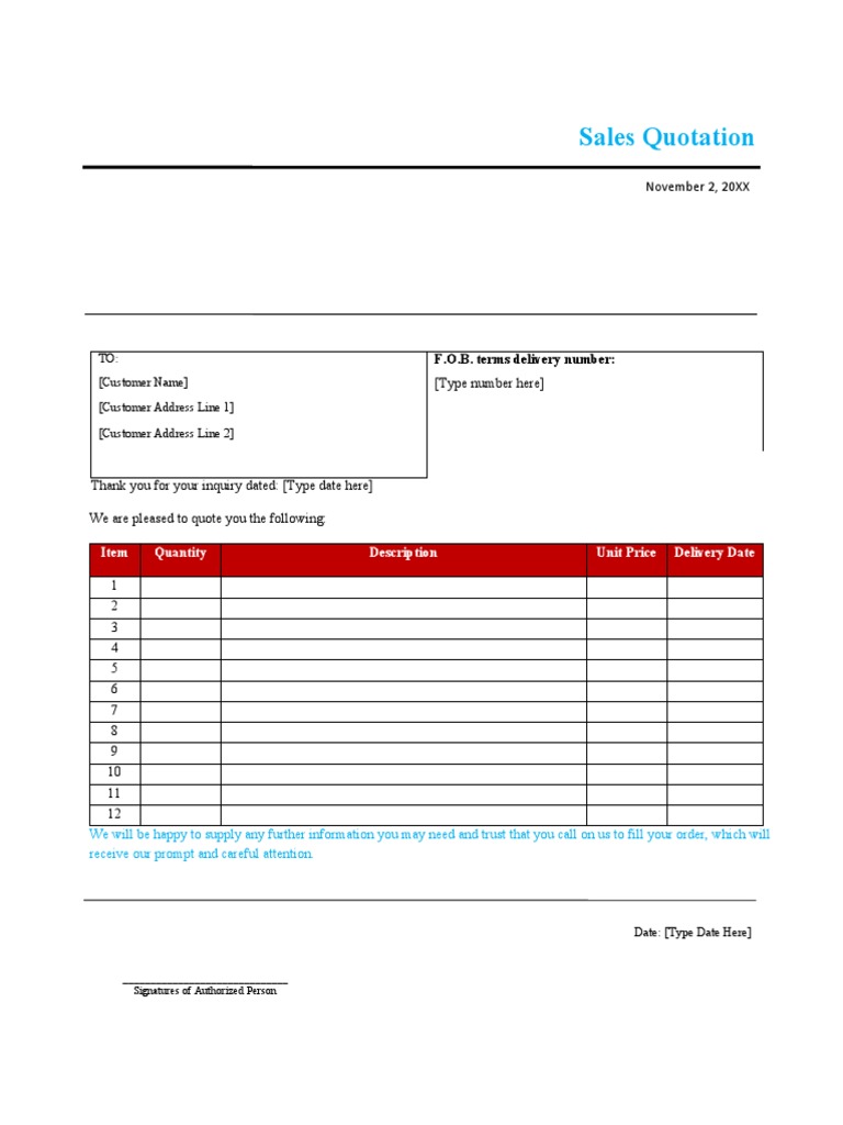 2020 - 04-01sales Quotation Template For Word | PDF
