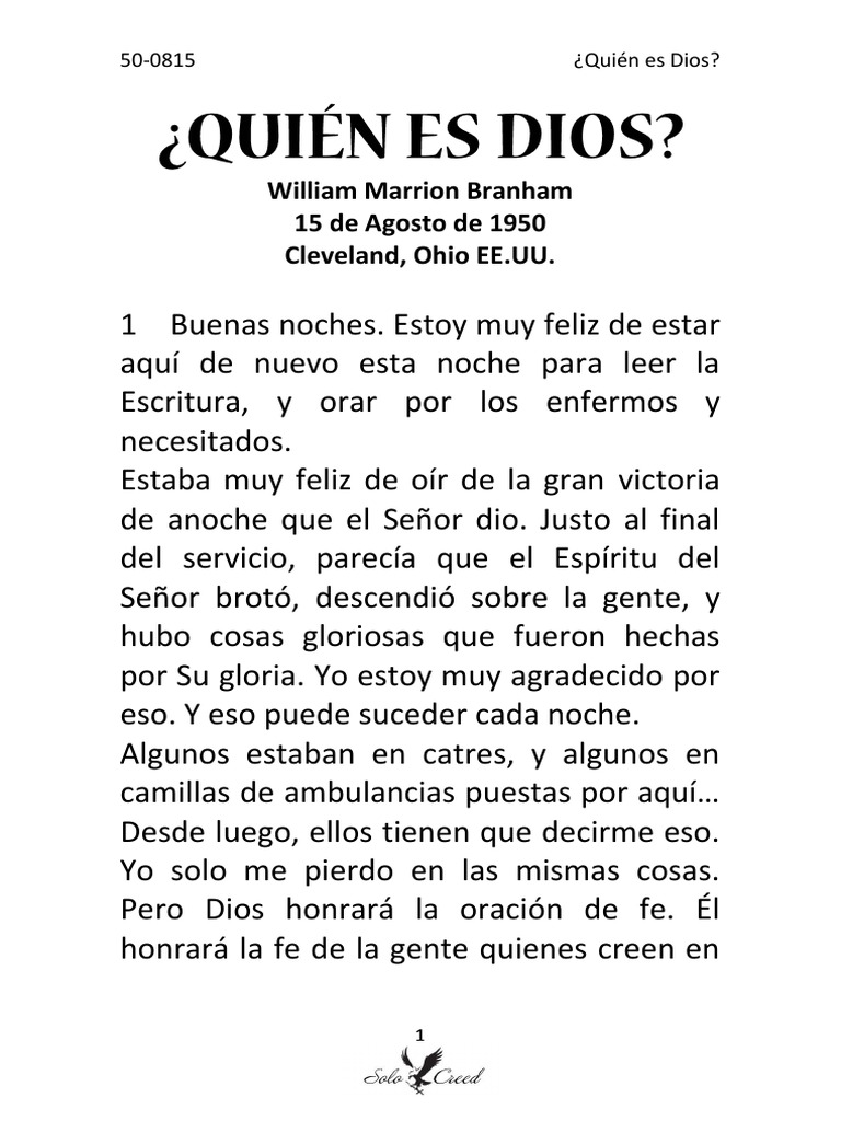 50-0815 ¿Quién Es Dios Hub | PDF | Cristo (título) | Oración