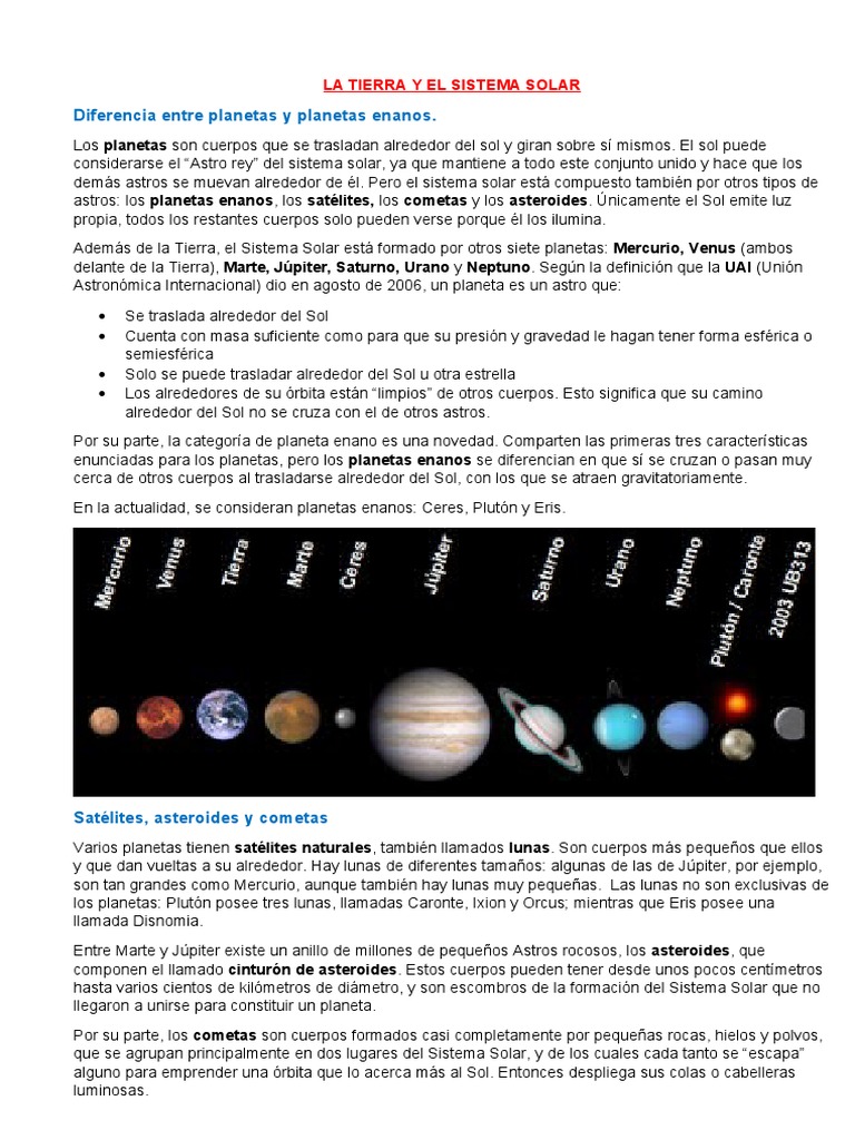 3° Tarea - La Tierra y El Sist. Solar | PDF | Sistema solar | Planetas