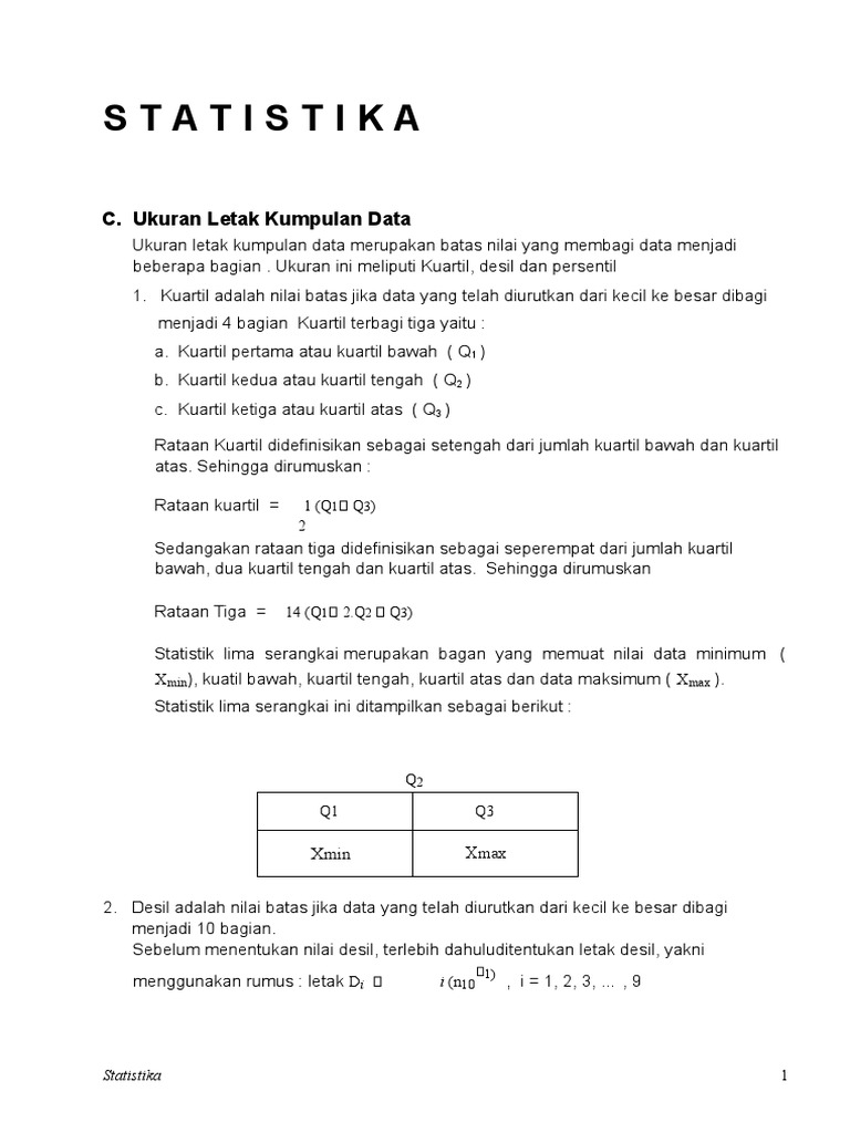 Ukuran Letak Data dalam Statistika | PDF