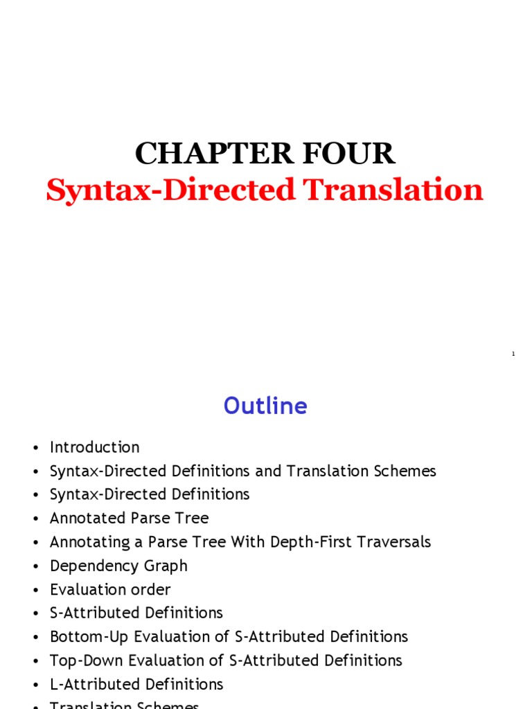 Annotated Parse Trees and Dependency Graphs for Evaluating Syntax-Directed Definitions | PDF ...