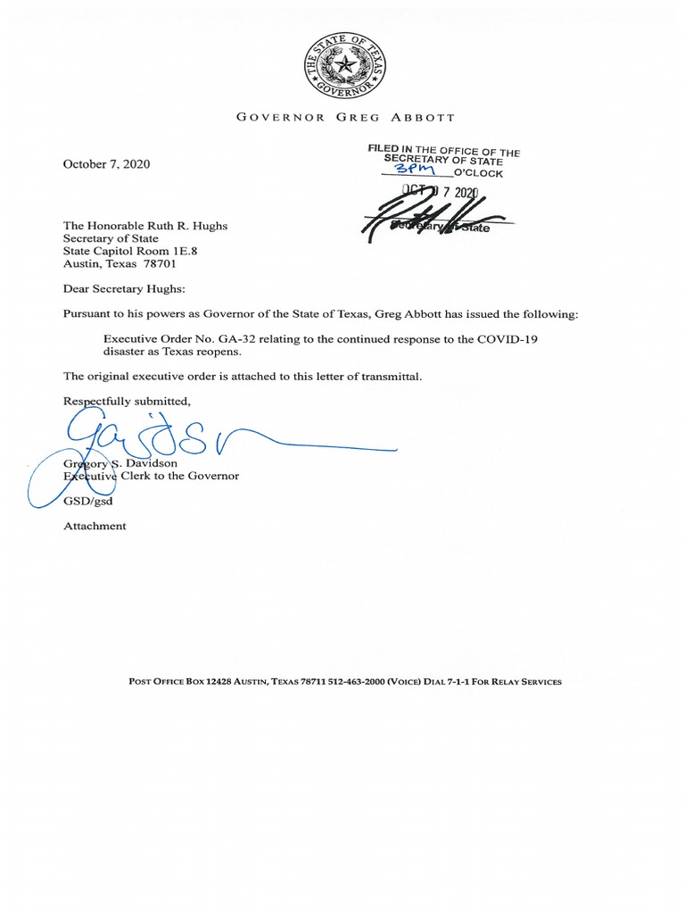 EO-GA-32 Continued Response To COVID-19 IMAGE 10-07-2020 | PDF ...