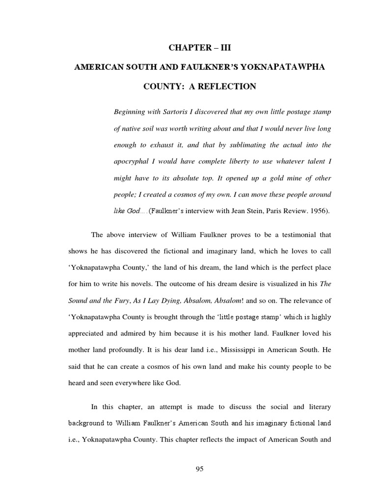 Faulkner's Yoknapatawpha County Explored | PDF | William Faulkner ...