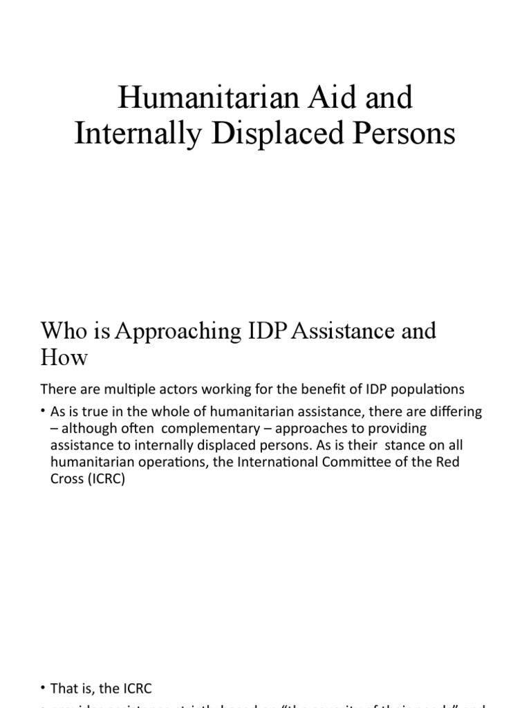 Humanitarian Aid and Internally Displaced Persons | PDF | Internally ...