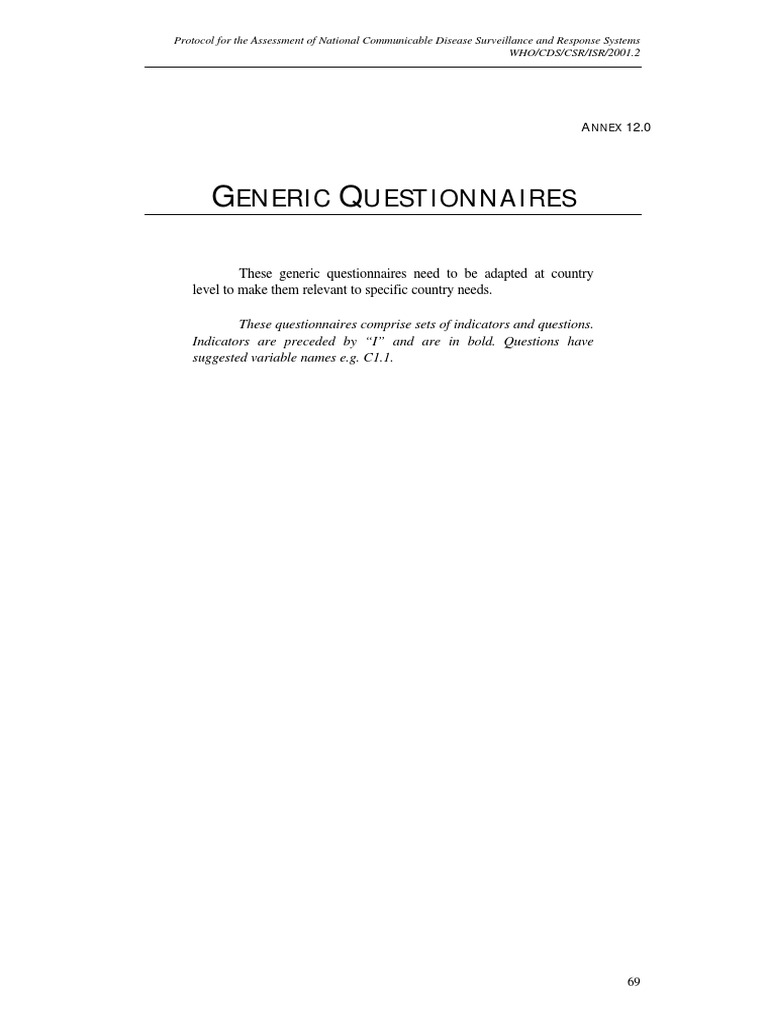 IDSR Checklist PDF | PDF | World Health Organization | Epidemics