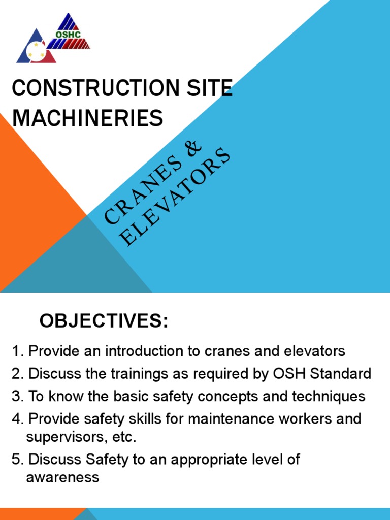 D2.2 - Construction Site Machineries - Cranes - Elev | PDF | Crane (Machine) | Safety