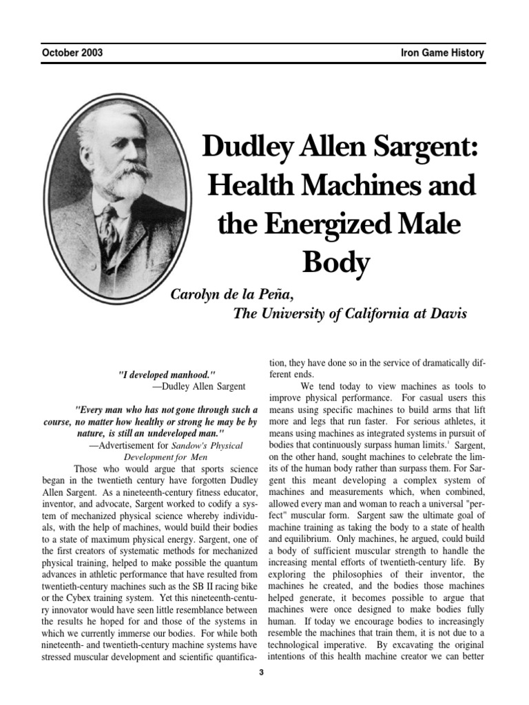 Dudley Allen Sargent and the Pursuit of the "Perfect | PDF | Machines ...