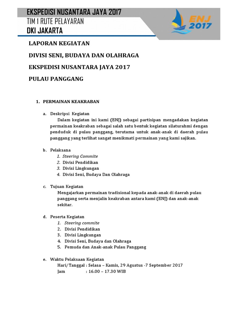 Kegiatan Ekspedisi Nusantara Jaya 2017 | PDF | Ilmu Sosial
