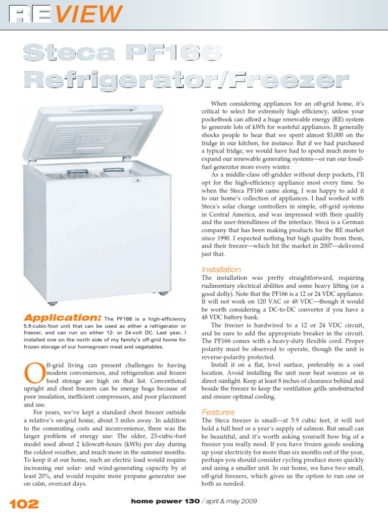 Steca PF166 Refrigerator/Freezer: Application | PDF | Off The Grid ...