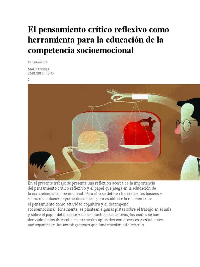 El Pensamiento Crítico Reflexivo Como Herramienta para La Educación de ...