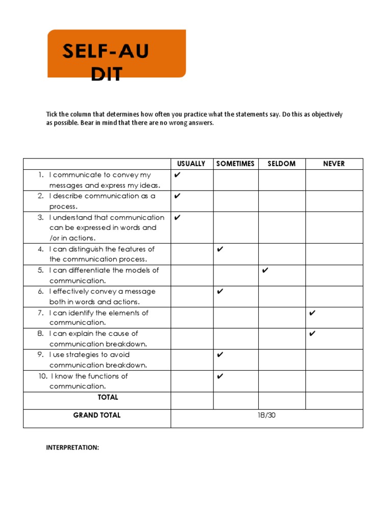 Usually Sometimes Seldom Never | PDF | Self-Improvement