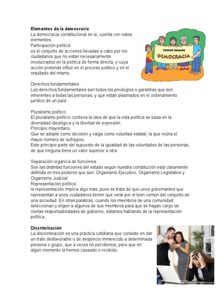 Elementos Clave de la Democracia | PDF | Ensayos | Coma
