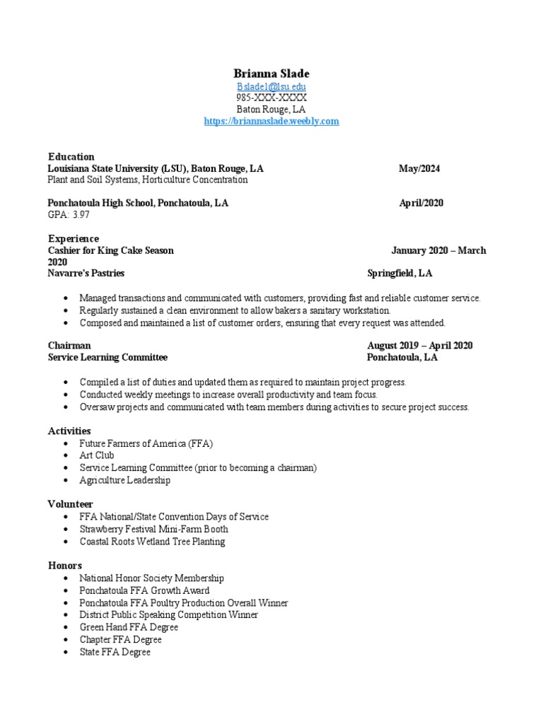 Slade Brianna Resume Site Version | PDF