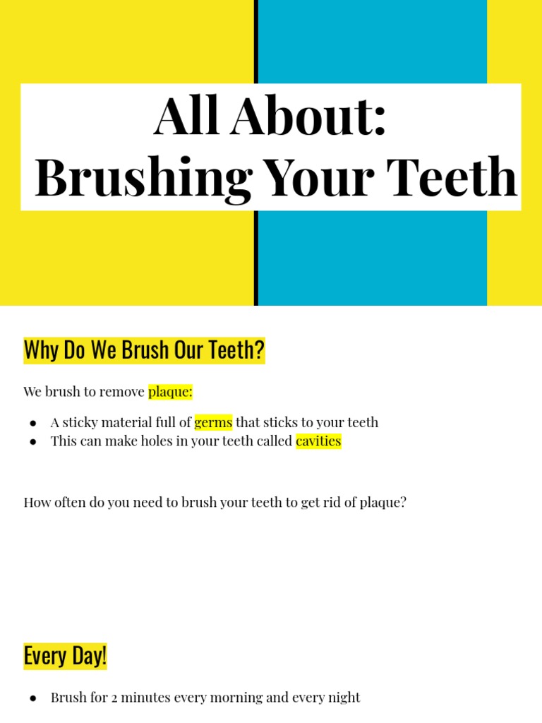 Brushing Your Teeth Presentation | PDF