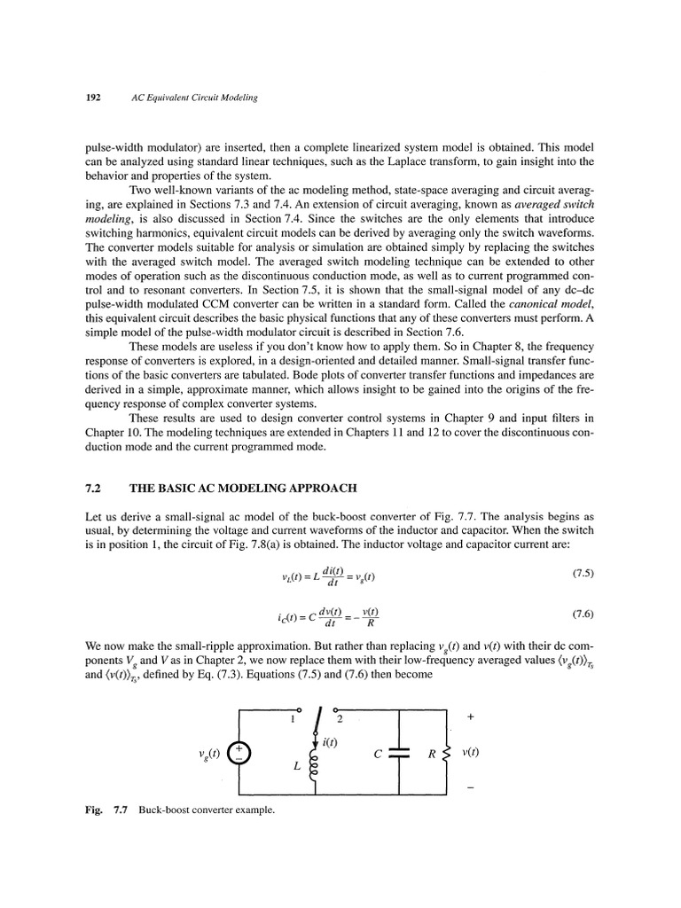 Averaged Switch Modeling,: AC Equivalent Circuit Modeling | PDF | Electrical Network | Network ...