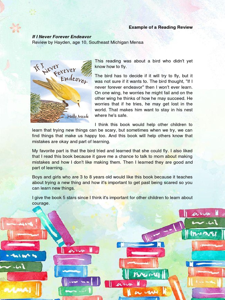 Example of A Reading Review | PDF